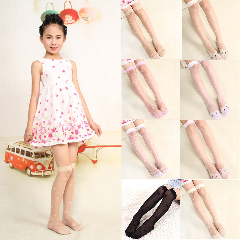 Kids Girl Knee High Stockings 3-8 Years Girls Cartoon Anti-mosquito ...