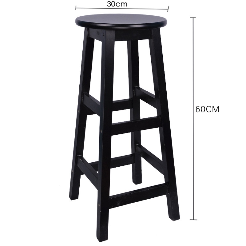 Sanxun Bar Stool Chair Solid Wood High Round Dining Chair Front Desk ...