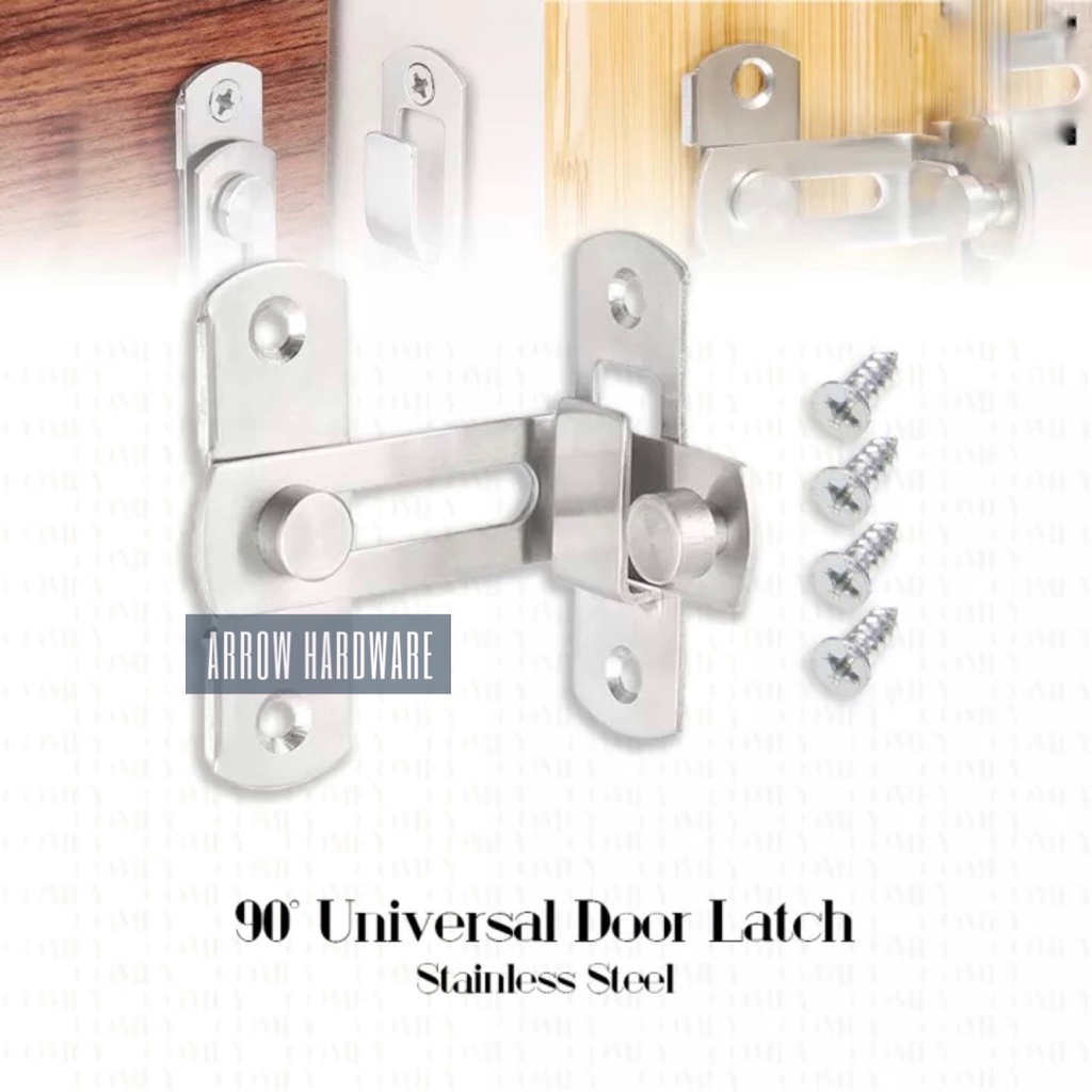 Hunter 90 Degree Stainless Steel Metal Door Latch Sliding Lock Hasp ...