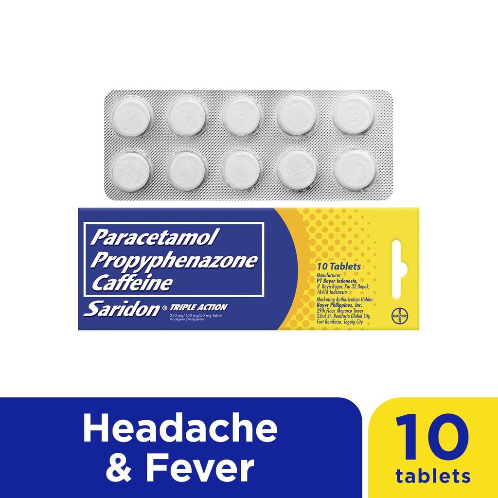 Saridon Triple Action Tablets - 10s | Shopee Philippines