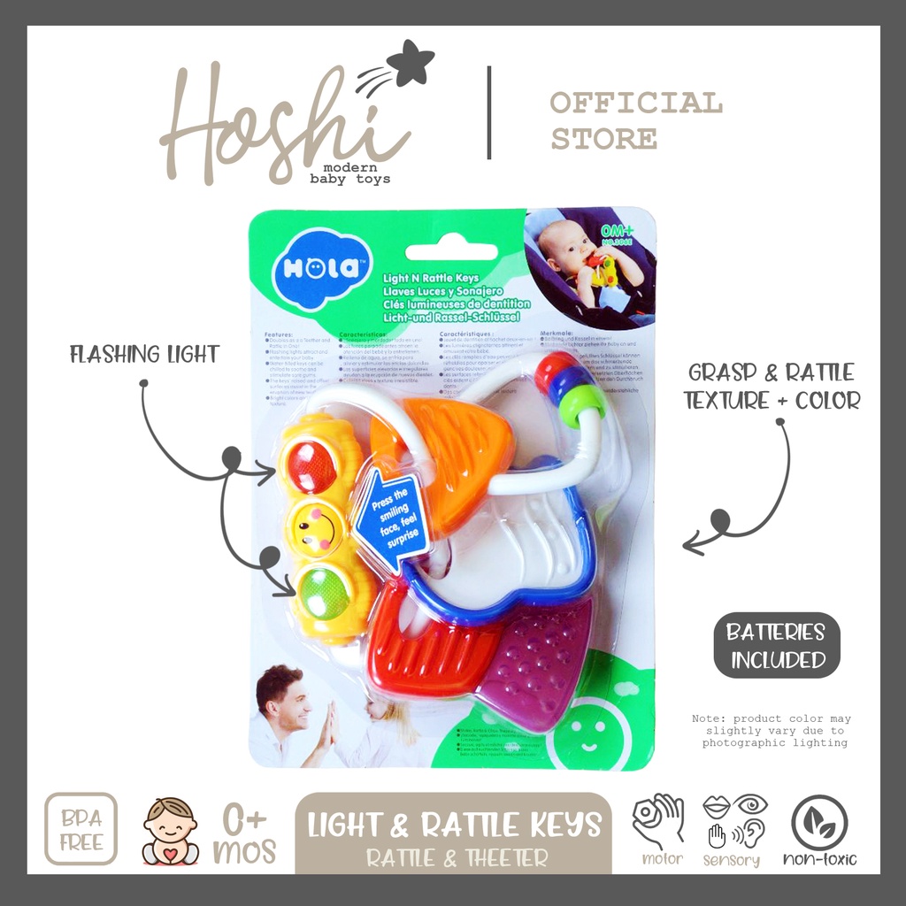 "Light & Rattle Keys" Educational Interactive Rattle Toy Boy & Girl ...