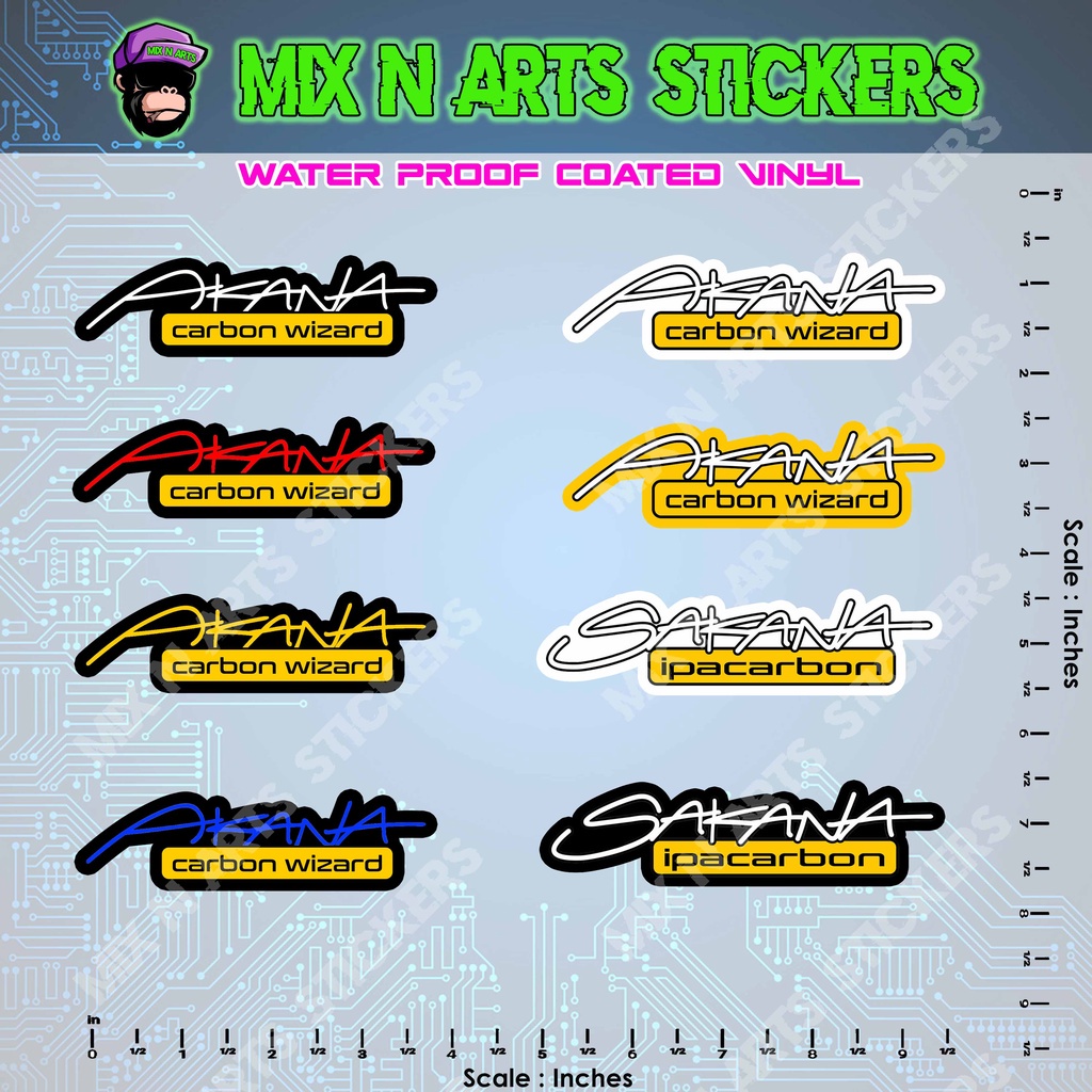 Akana Sakana Carbon Waterproof Vinyl Sticker for Motorcycle Tumbler Ect ...