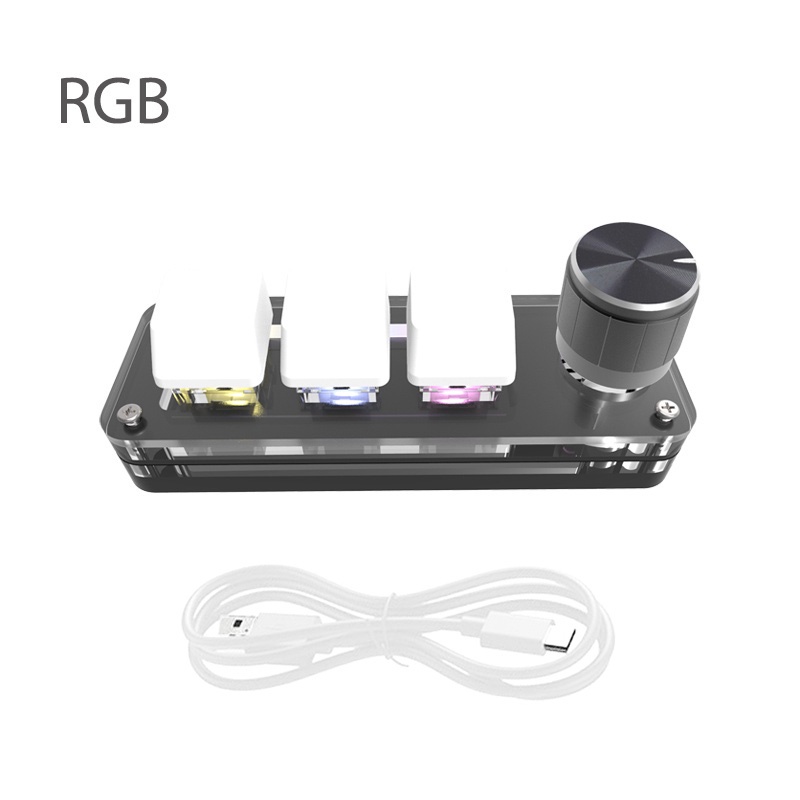 Rdxone Programming Macro Keyboard RGB Custom Knob Keyboard 3 6 12 Keys 2 Knob Gaming Mini Keypad ...