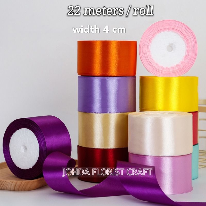 4cm 25Yards DIY Bow Craft Satin Ribbon Flower Wrapping Webbing ...