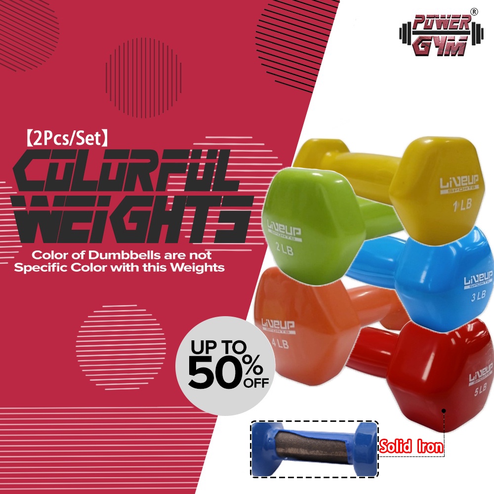 PowerGym 2pcs/Pair Lady Dumbbell 1lbs/2lbs/3lbs/4lbs/5lbs Used For ...