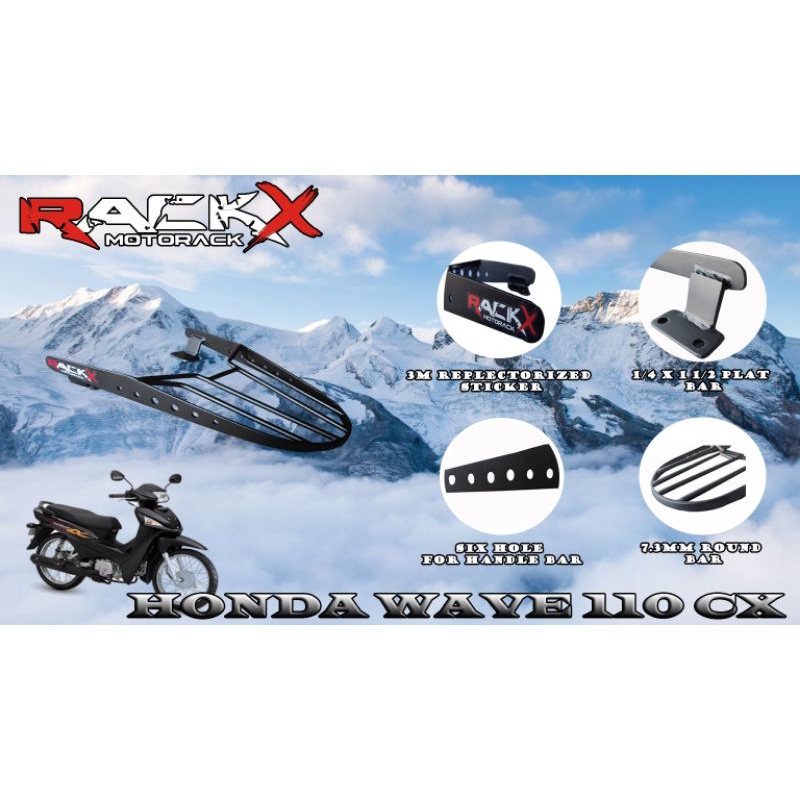 RACK X MONORACK TOP BOX BRACKET FOR HONDA WAVE 110 CX | Shopee Philippines