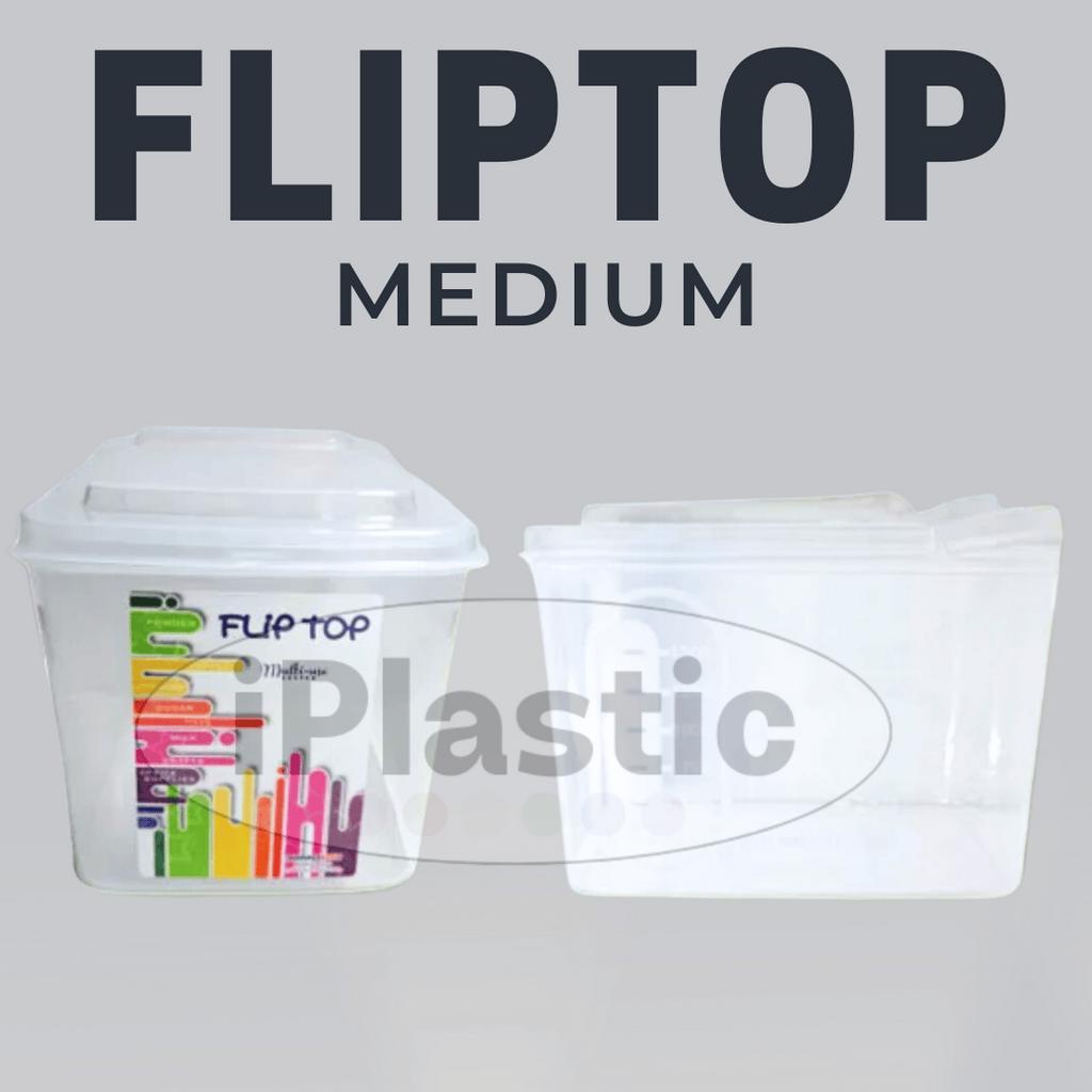 iPlastic. Flip Top Plastic Food Container Cannister KlipTop Milktea ...