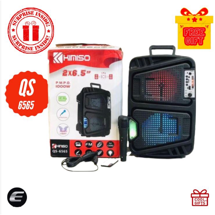 Kimiso Qs-6565 Portable Bluetooth speaker with mic and remote speaker ...