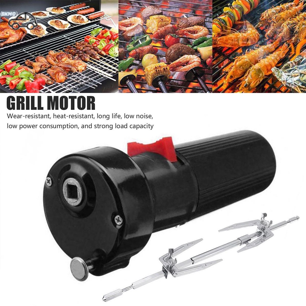 BBQ Rotator Motor or Rotary Fork Set Electric BBQ Rotisserie Grill Rod ...