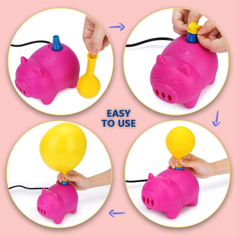 Mini Pig Electric Balloon Air Pump Portable Air Balloons Inflator Pump ...