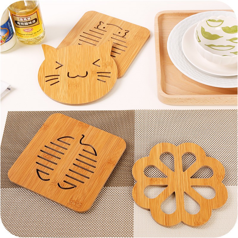 Wooden Slip Slice Cup Mat Coaster Tea Coffee Mug Drinks Holder Wooden ...