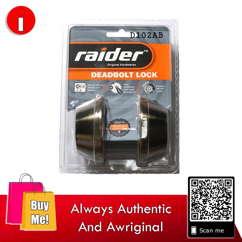 RAIDER Deadbolt Entrance Security Door Locks | Shopee Philippines