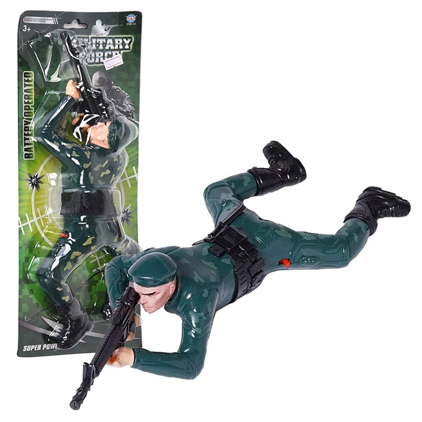 Crawling Military Army Soldier Characters Battery Operated Toy Action ...