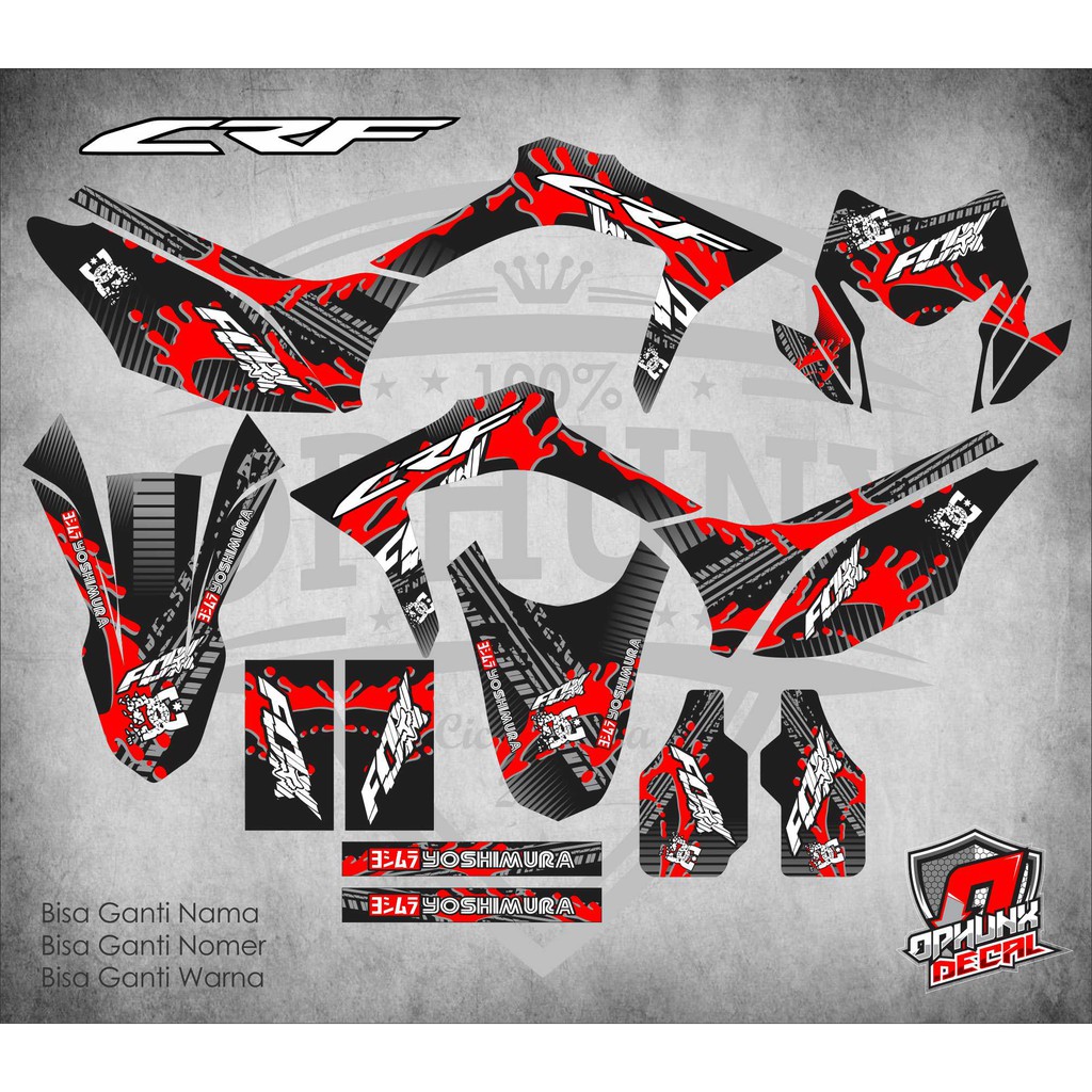 Honda CRF 150 L Custom FOX Abstrack Full Body Sticker Custom Decal ...