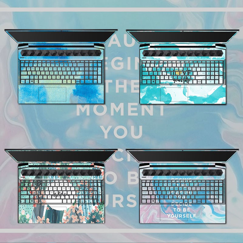 Customized Teal Aesthetic Laptop Skin Sticker Cover Lover Design ...