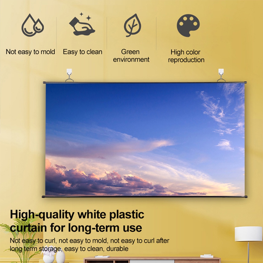 Deli Portable Projector Screen 100/120' HD Projection Screen 50448 ...