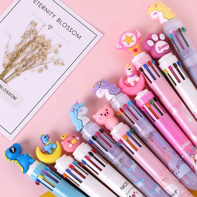 Cute ballpoint pen with 10 convenient colors (choose inbox model for ...