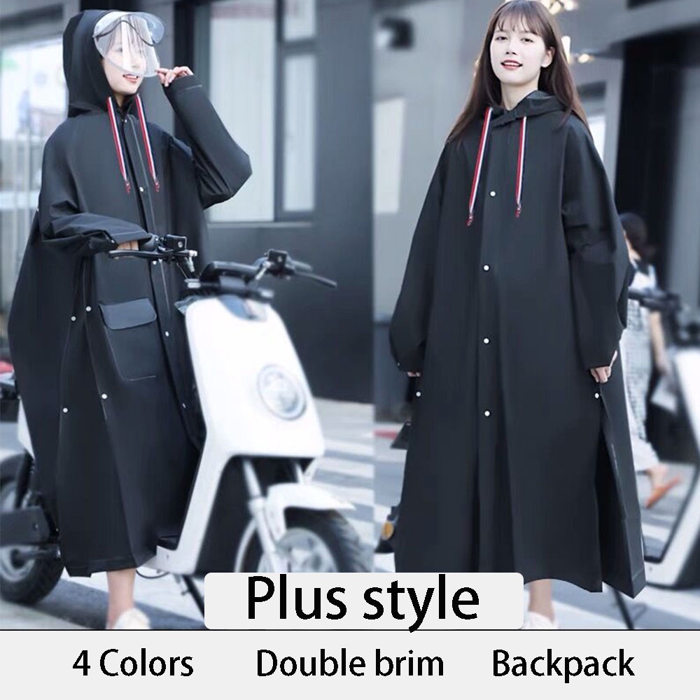 EVA Fashion Raincoat Backpack rain coat Adult Hooded Rain Coat Travel ...