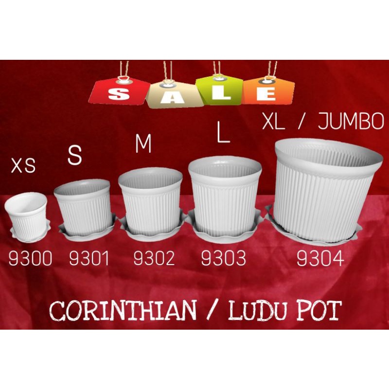 LOWEST PRICE!! CORINTHIAN POT WITH PLATE / LUDU POT DURABLE PLASTIC POT ...