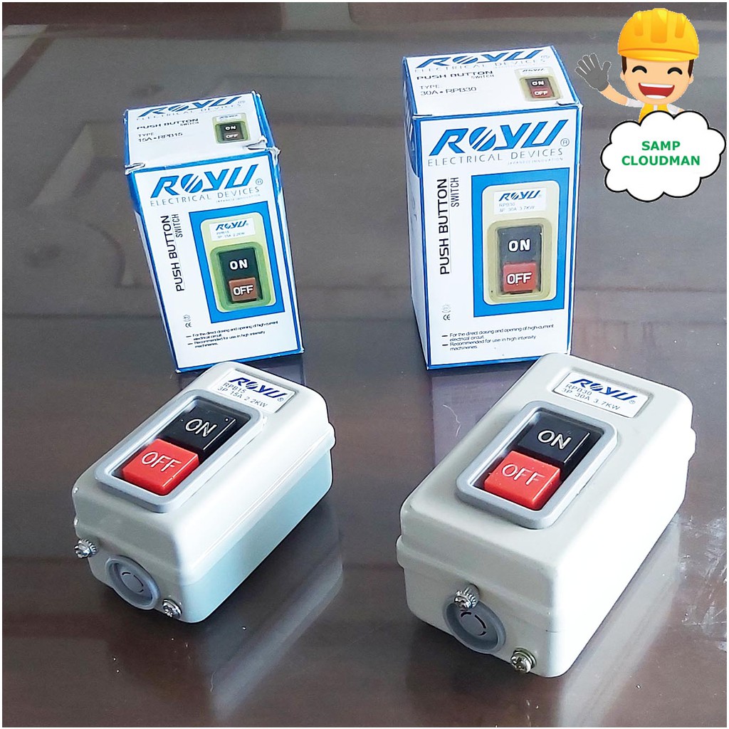 Royu Push Button Switch 10A 15A 30A Electrical Switches for High ...