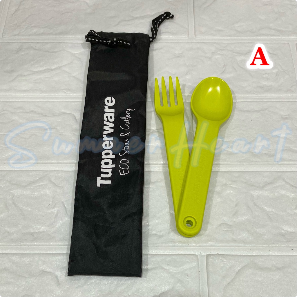 Tupperware Cutlery Set with Pouch (Spoon+Fork) | Shopee Philippines