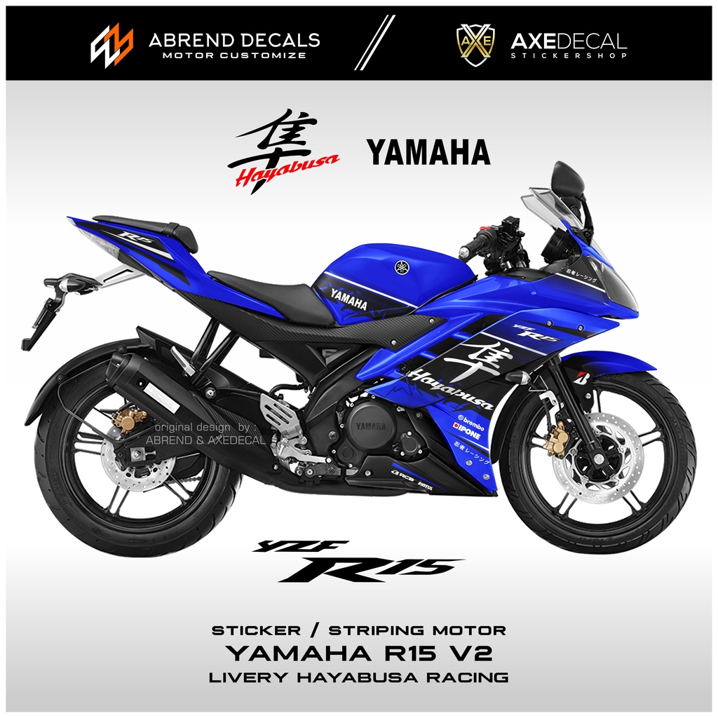 Yamaha R15 V2 Hayabusa Racing Striping / R15 Motorcycle Sticker Custom ...