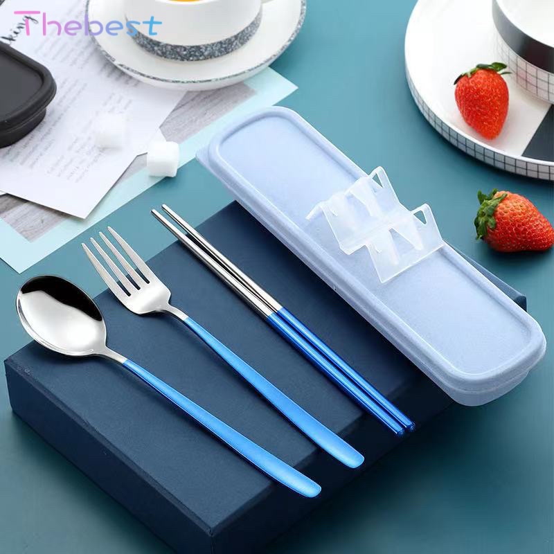 Thebest New Matte 3 in 1 Chopsticks Spoon and Fork travel Creative ...