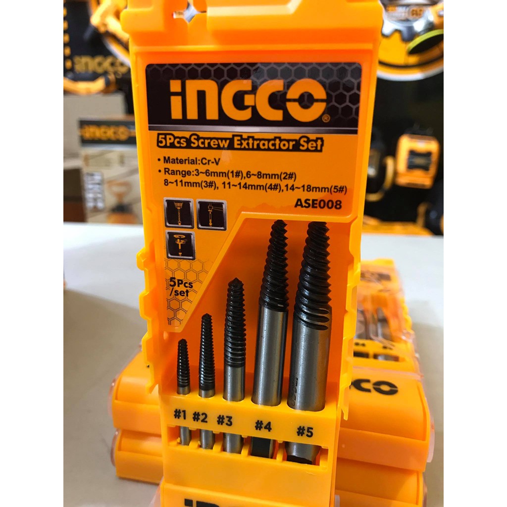 Ingco 5 pieces Screw Extractor Set ASE008* MERVILLE | Shopee Philippines