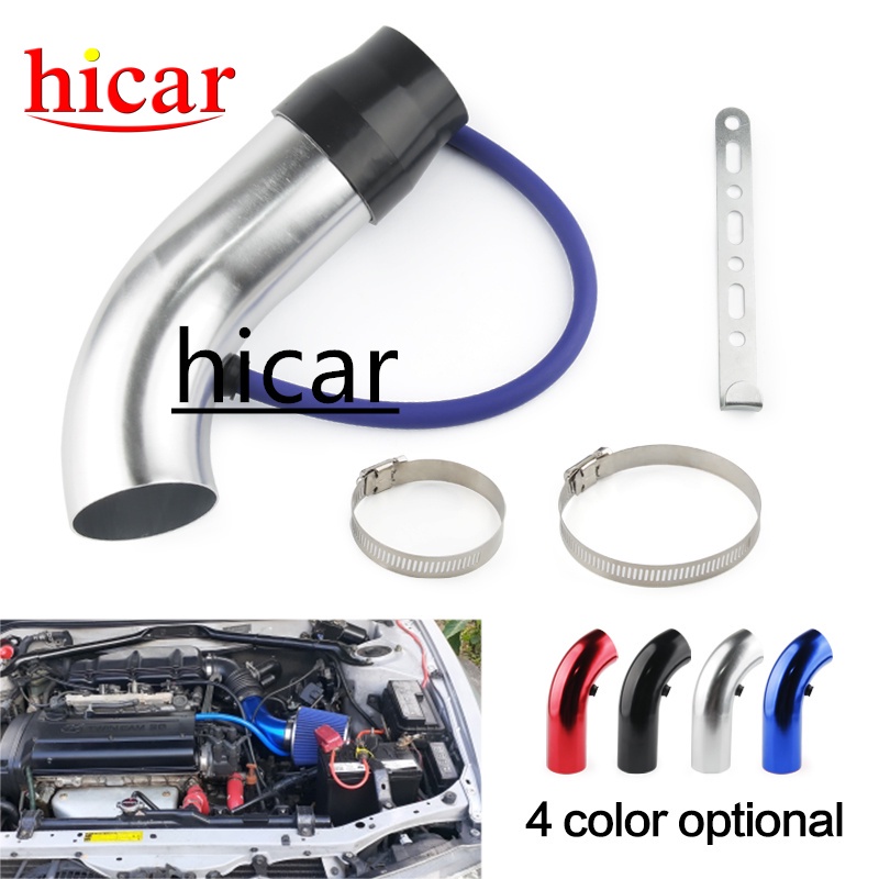 Universal Aluminum 3'' inch 76mm car Air Intake Pipe kit Pipes cold Air ...