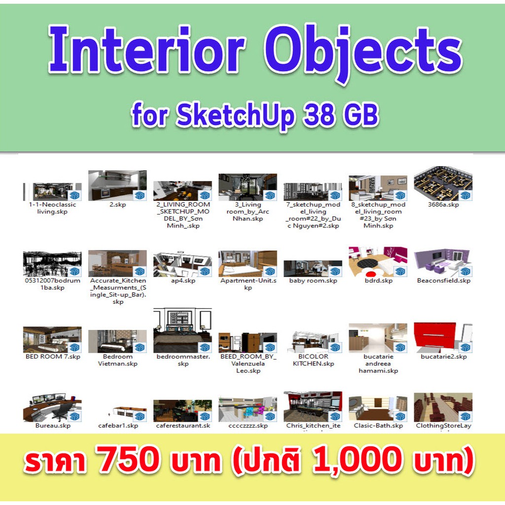 SketchUp Objects Collection vol.2 (Interior for SketchUp) | Shopee ...