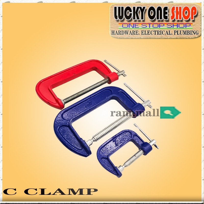 CARPENTER WOOD WORK HEAVY DUTY C CLAMP ( sizes : 2" / 3" / 4" /5"/6 ...