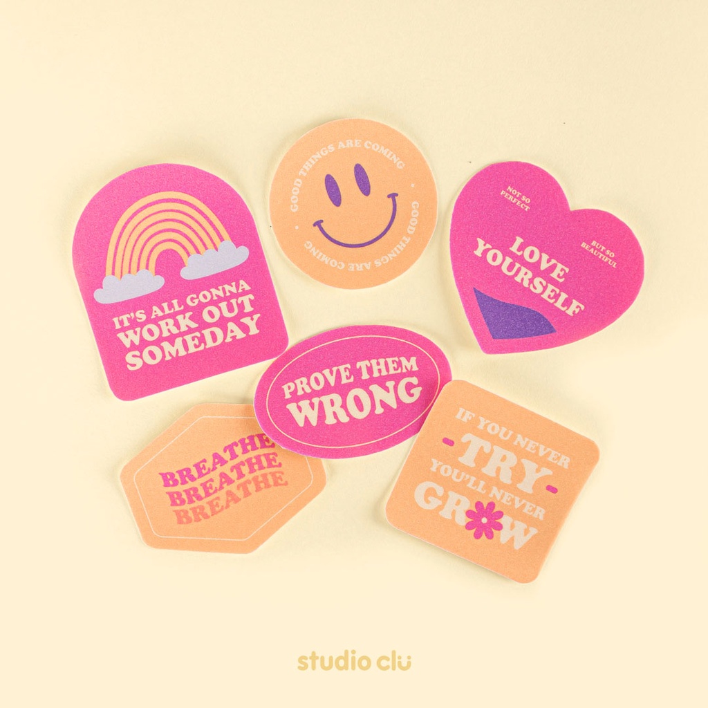 Feel Good Vinyl Sticker Set | Quotes Laminated Waterproof Journal ...