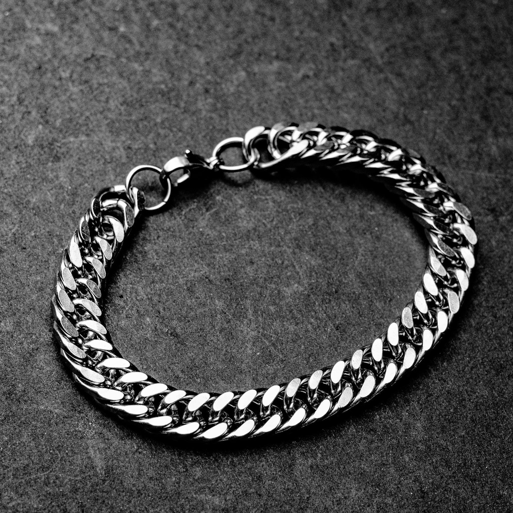 Tiger Chain - Silver Cuban Link Bracelet | Shopee Philippines