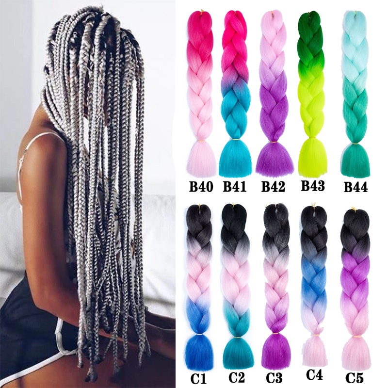 Synthetic braiding hair extensions 100g / pack 24inch Xpression jumbo ...