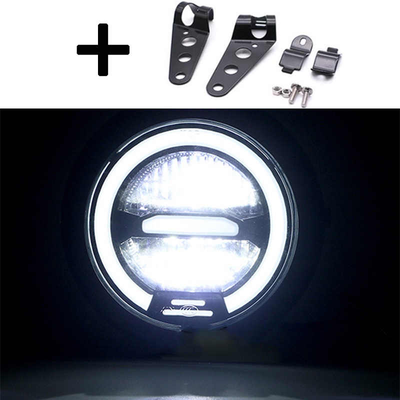 Motorcycle Headlight LED Retro Motorcycle Headlamp Cafe Racer ...