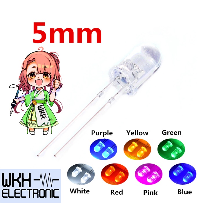 MERAH Led 5mm Pink Superbright Super Bright Clear Pink LED Light ...