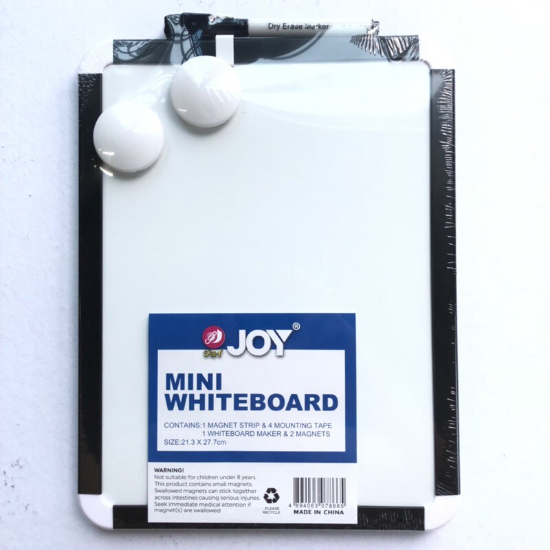 Joy Mini Magnetic Whiteboard with marker, eraser, and magnet | Shopee ...