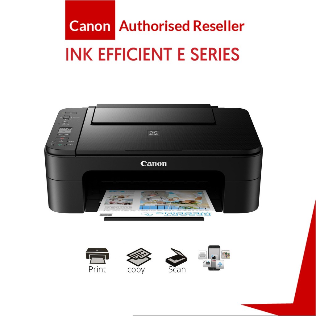 Canon E3370 Pixma Wireless All-in-One Printer (Black / Red) (New! replacement model for E3170 ...