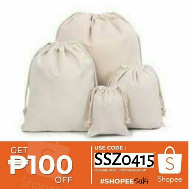 Canvas String Bag Lootbag Katsa Ecobag Plain Shopee Philippines