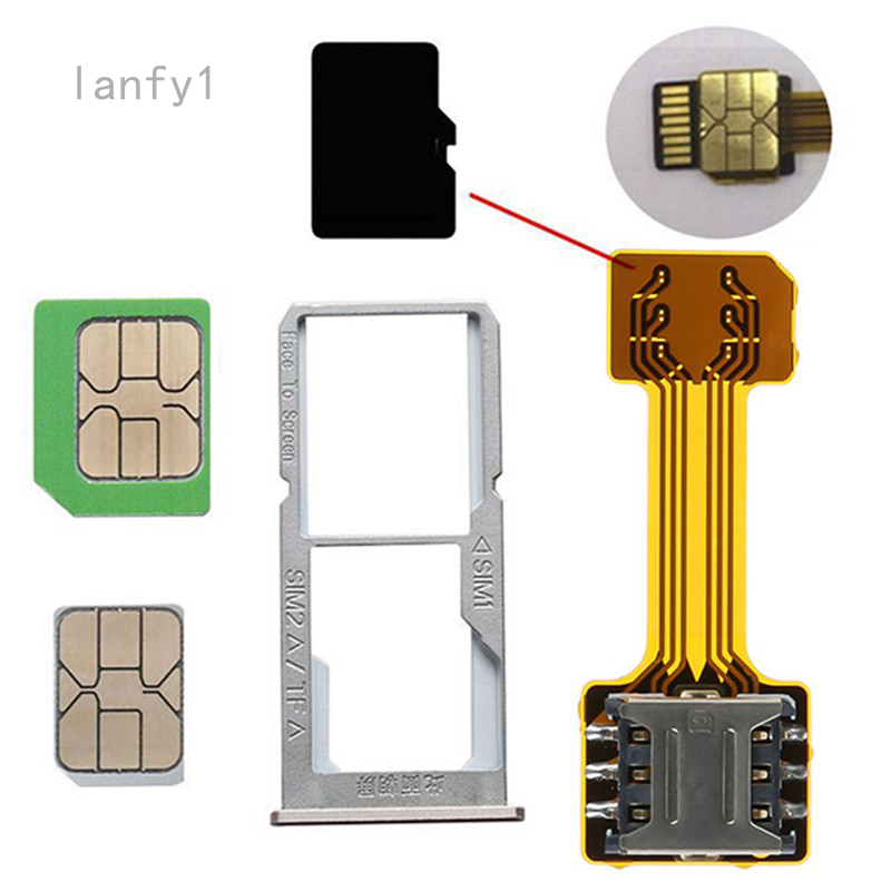 lanfy1 Universal TF Hybrid SIM Slot Dual Sim Card อะแดปเตอร์ Micro SD ...