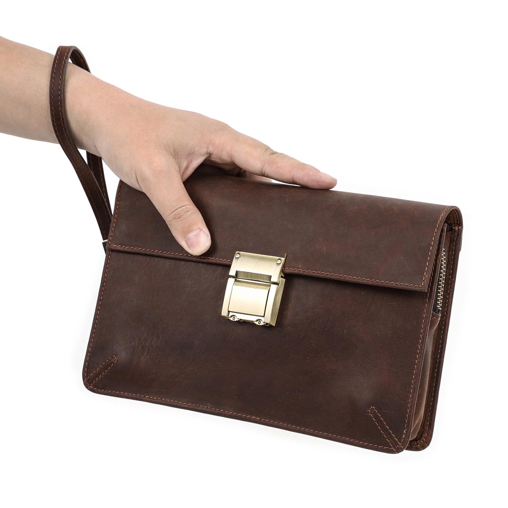 CONTACT'S Men Clutch Bag Luxury Genuine Leather Male Handbag Casual ...