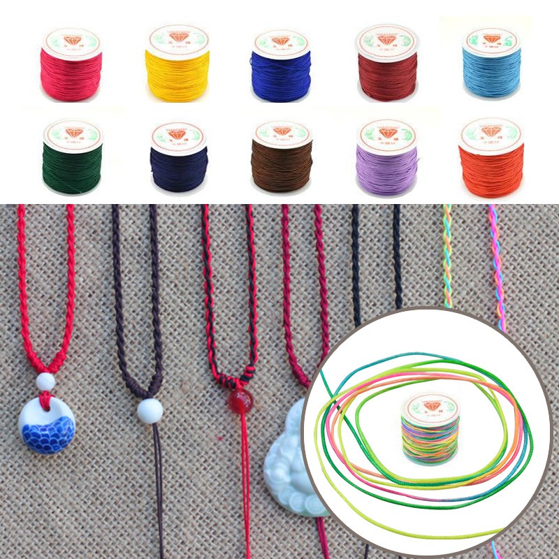 1 Roll 45M Nylon Cord Thread Chinese Knot Macrame Bracelet Braided Cord ...