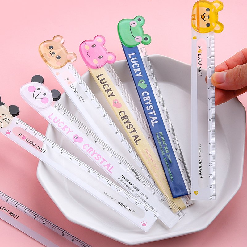 15cm INS Cartoon Animal Ruler Student Drawing Measuring Plastic ...