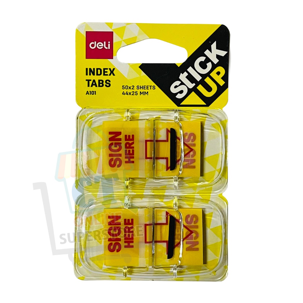 Deli Stick Up Index Tab Sign Here 50x2 Sheets (44mmx25mm) | Shopee ...