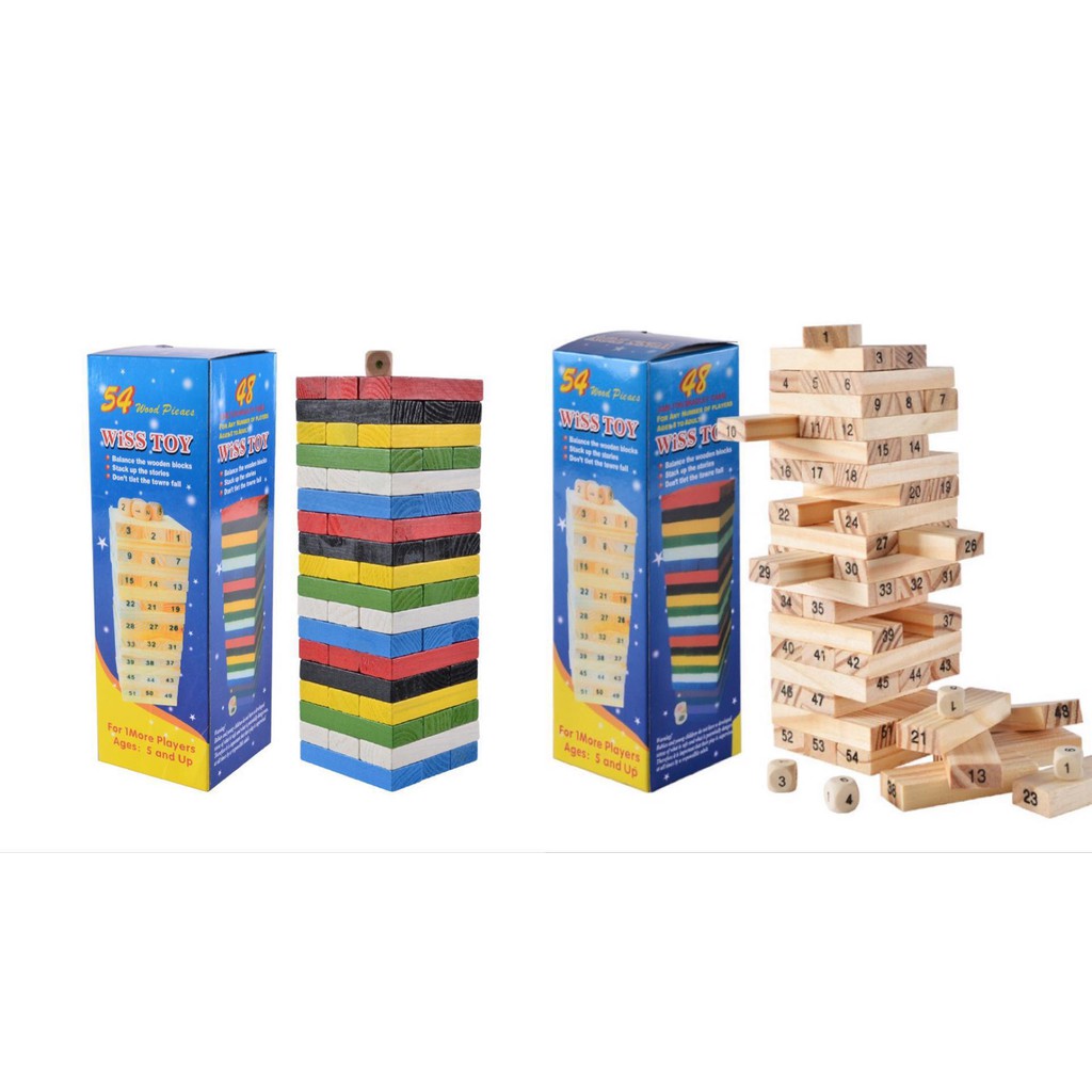 TYK 54pcs Wooden Mini Stacking Building Blocks | Shopee Philippines