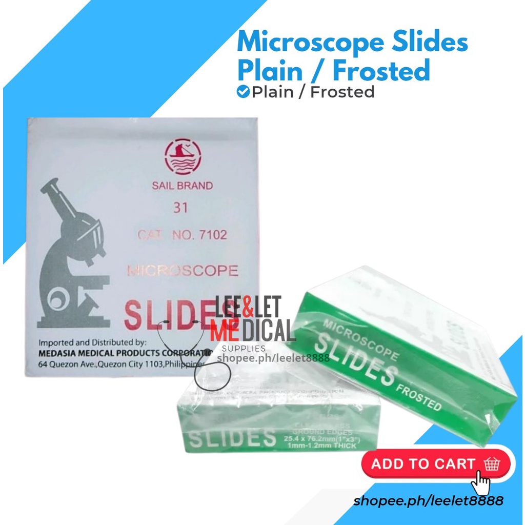 (L&L-J) Microscope Slides Plain / Frosted (1 box-72pcs) | Shopee Philippines