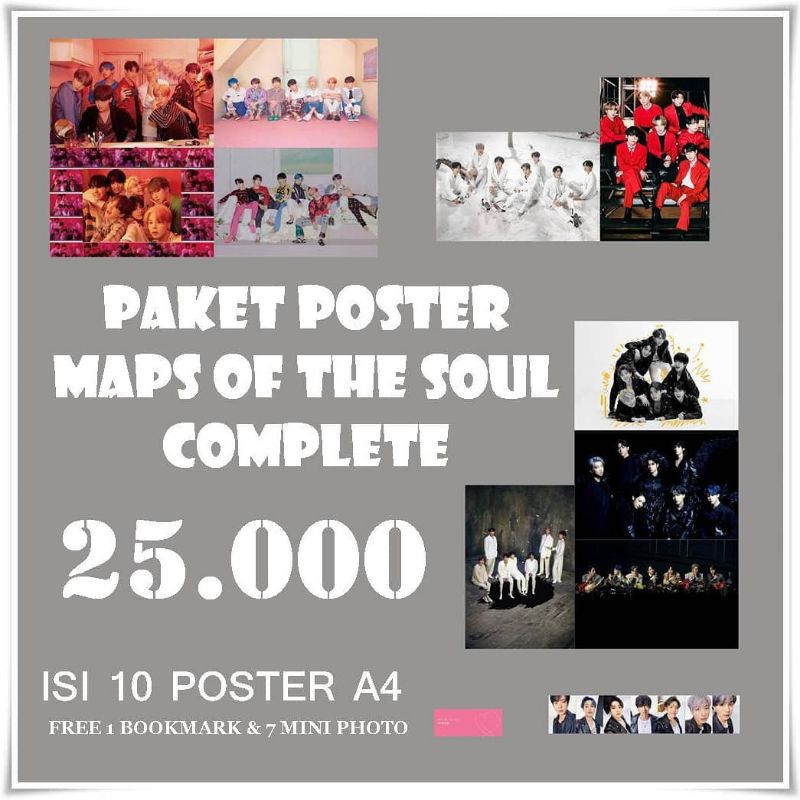Bts MAPS OF THE SOUL COMPLETE POSTER PACKAGE | Shopee Philippines