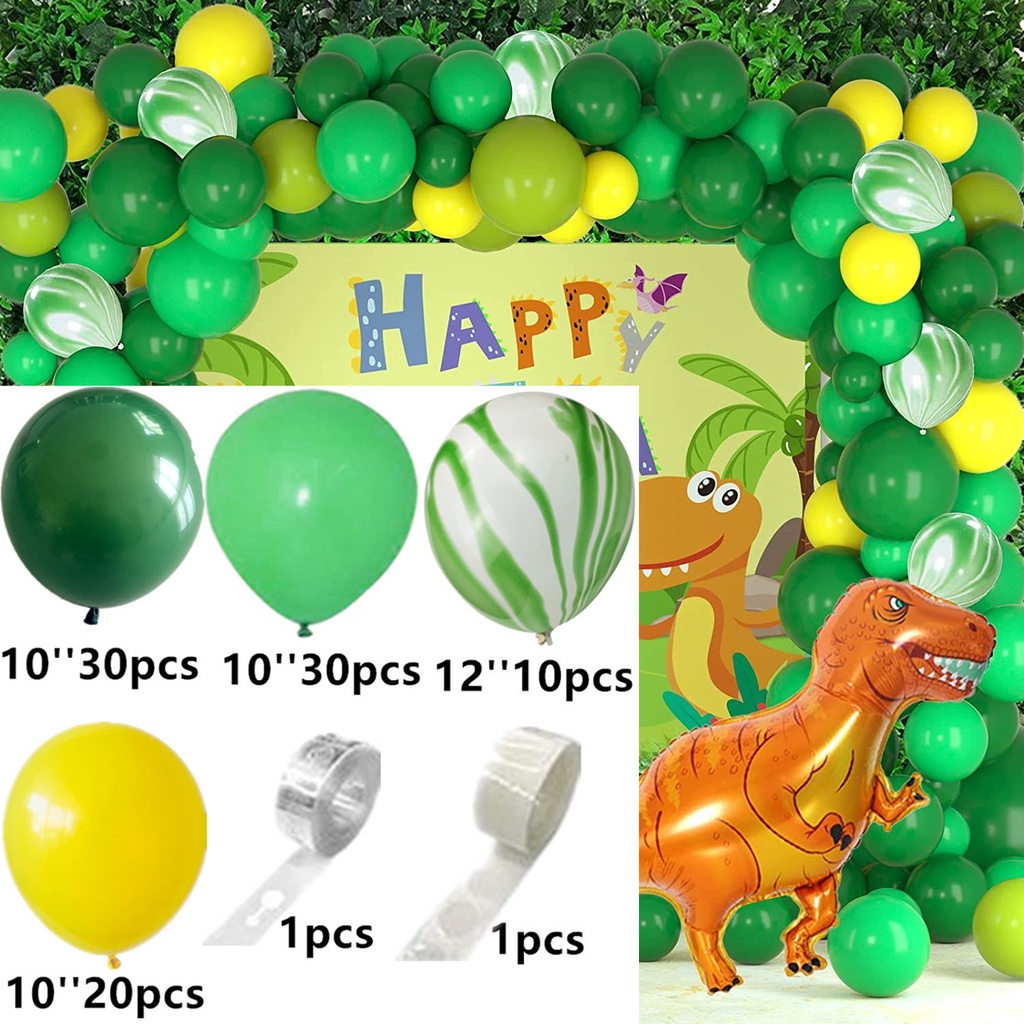 92pcs/set Dinosaur Themed party Dinosaur Balloon Chain Set Happy Birthday Background Arrangement ...