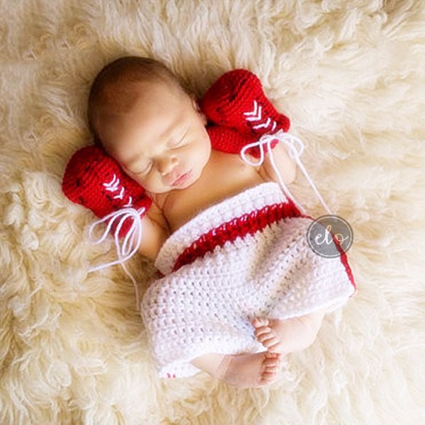 Boxing Player Crochet Boxer Costume for Newborn Baby Pictorial Costume ...