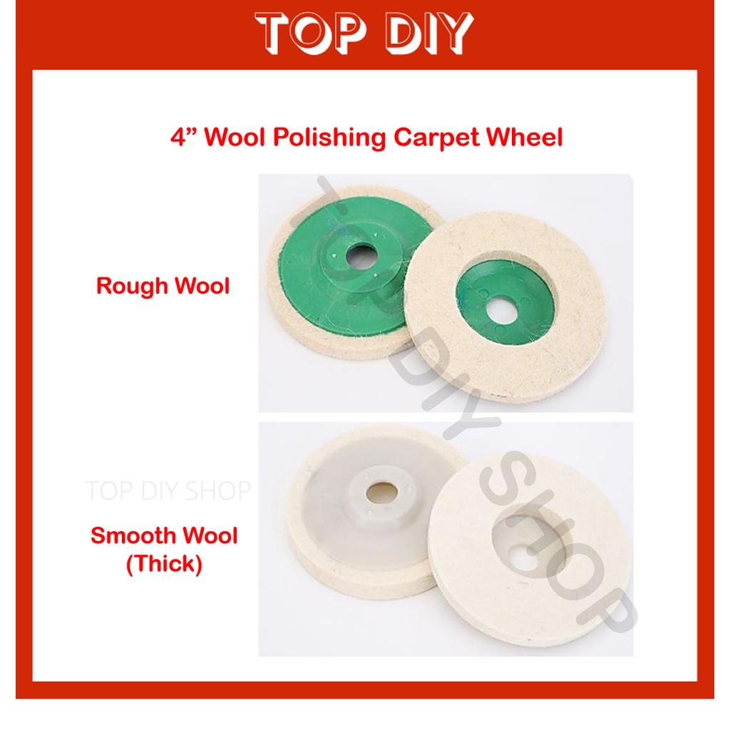 4" Wool Polishing Disc Polish Pad Wool Felt Metal Polish Cermin Kereta ...